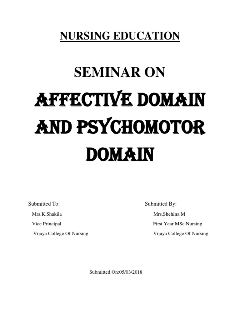 Nursing seminar on affective and psychomotor domains | PDF