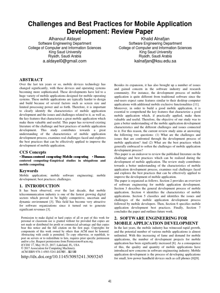 Challenges and Best Practices For Mobile Application | PDF | Mobile App ...
