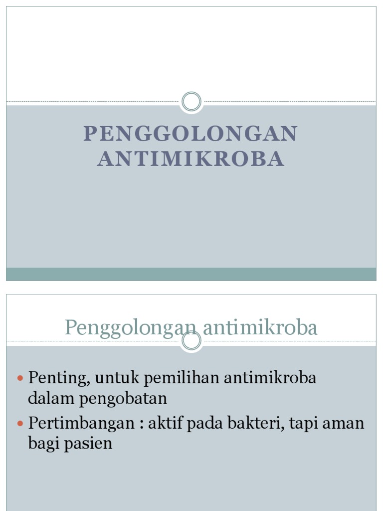 Penggolongan Obat Antimikroba | PDF | Kesehatan Holistik | Sains ...