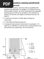 RC Retaining Wall Design Example ACI | PDF | Weight | Force
