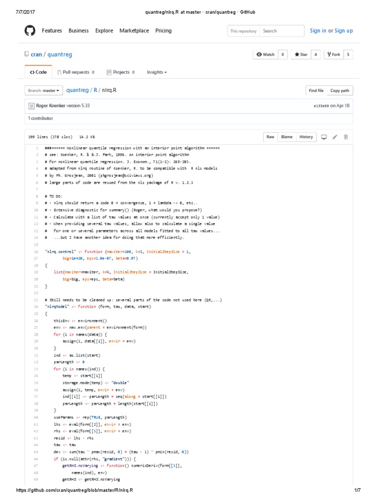 Quantreg NLRQ | Download Free PDF | R (Programming Language) | Regression Analysis