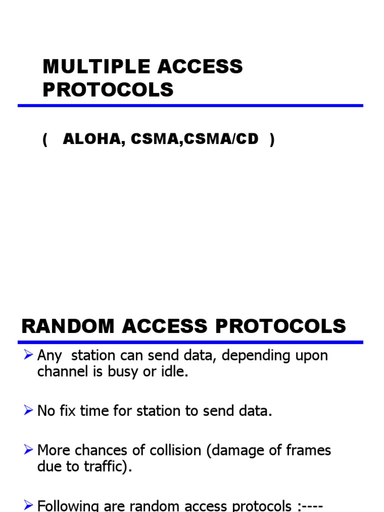 Aloha, Csma, Csma CD | PDF | Physical Layer Protocols | Computer Networking