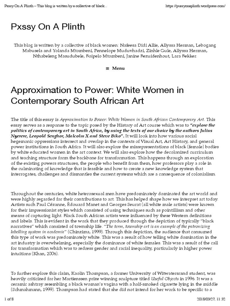 Pxssy On A Plinth | PDF | Narrative | Curriculum