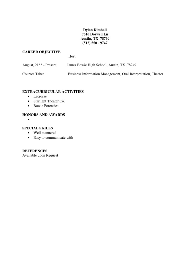 Resume Dylan Kimball | PDF