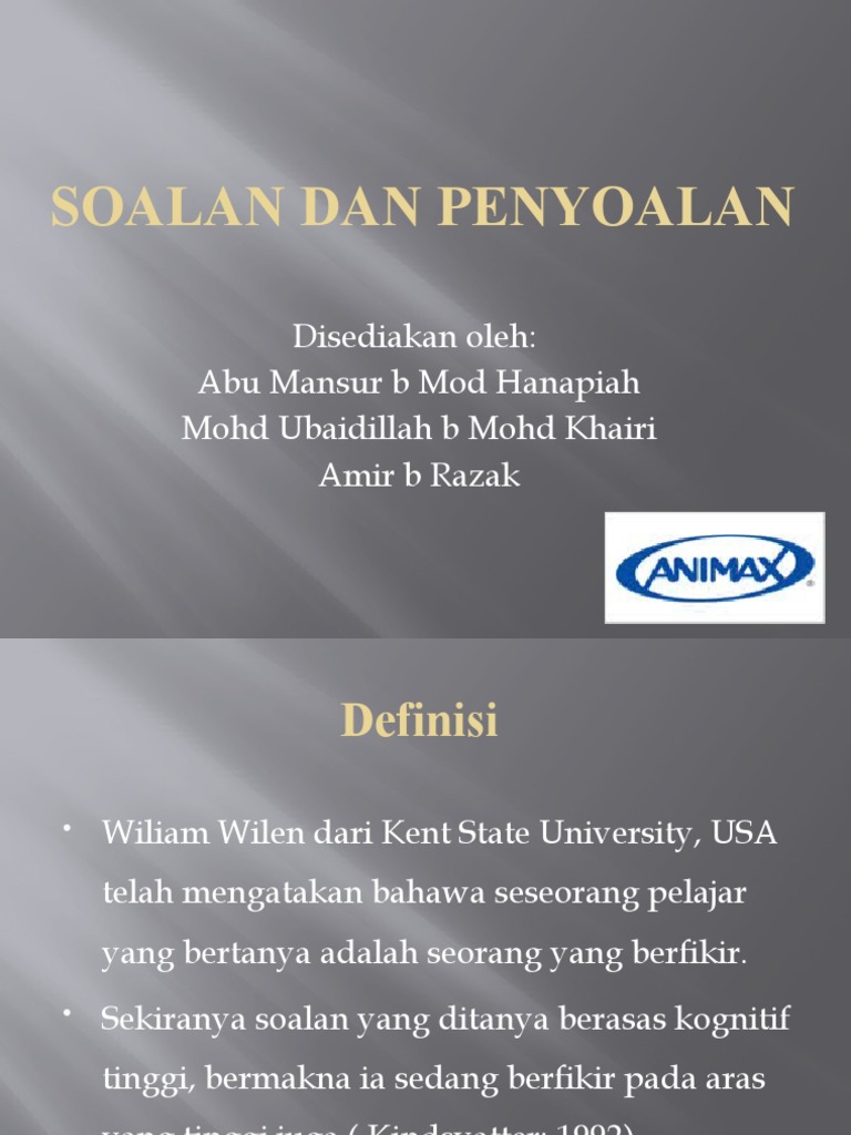 Soalan Dan Penyoalan | PDF | Karier & Perkembangan