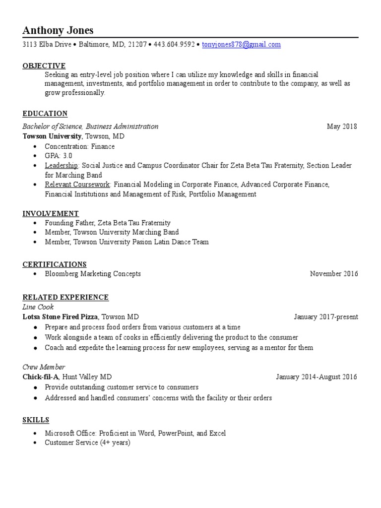 Tony Resume April 12 | PDF | Career & Growth | Business