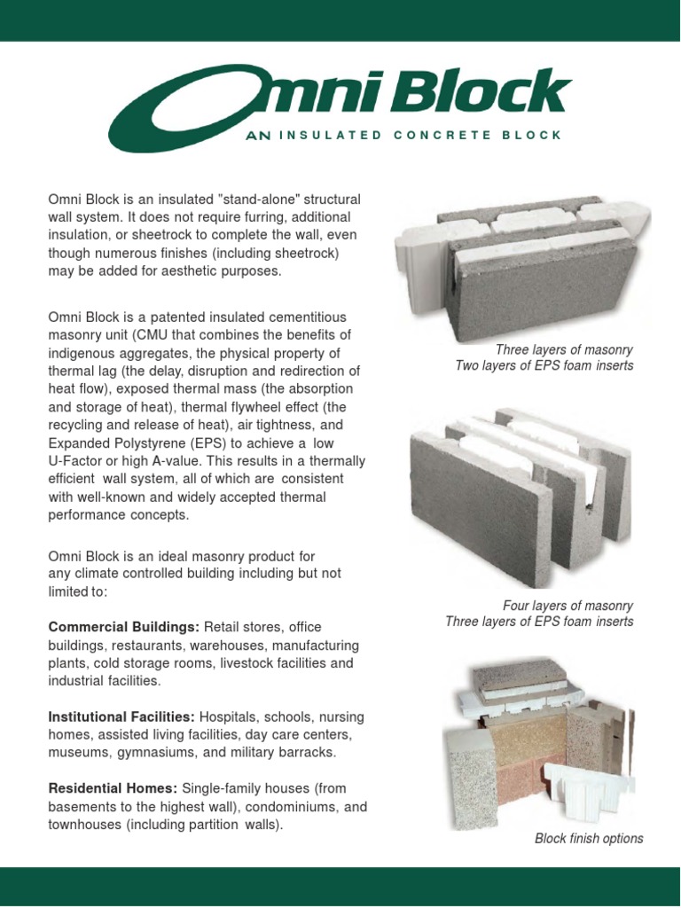 Omni Block - Brochure | PDF | Polystyrene | Masonry