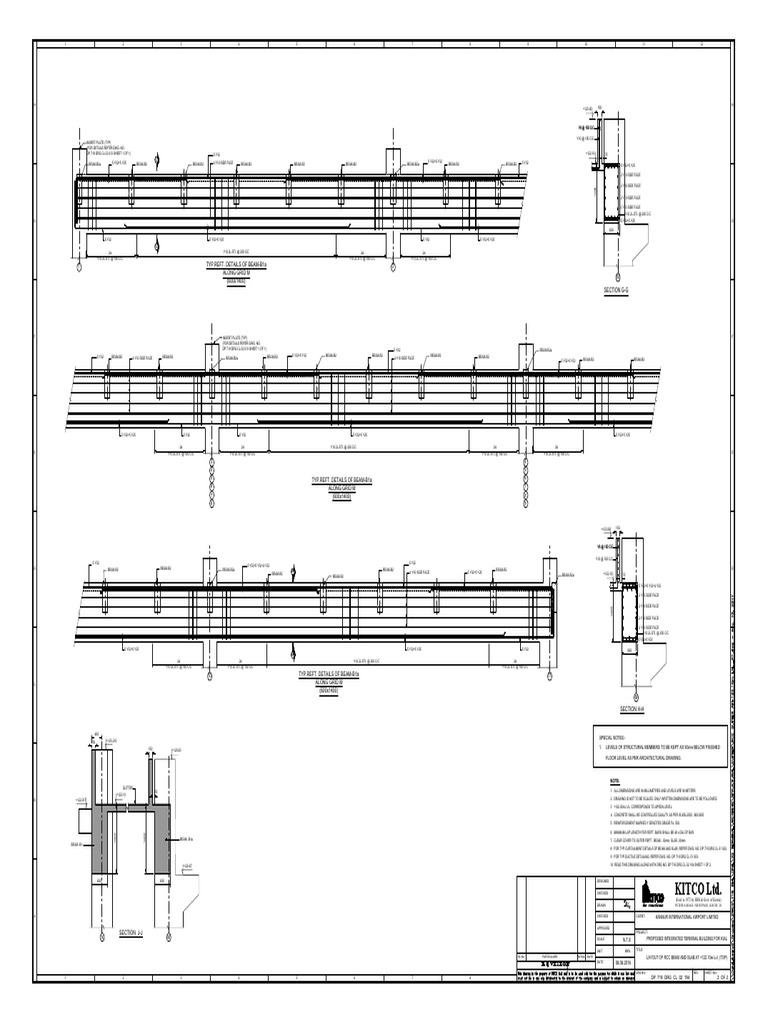 RCC Beam Layout for KIAL Terminal | PDF | Civil Engineering ...