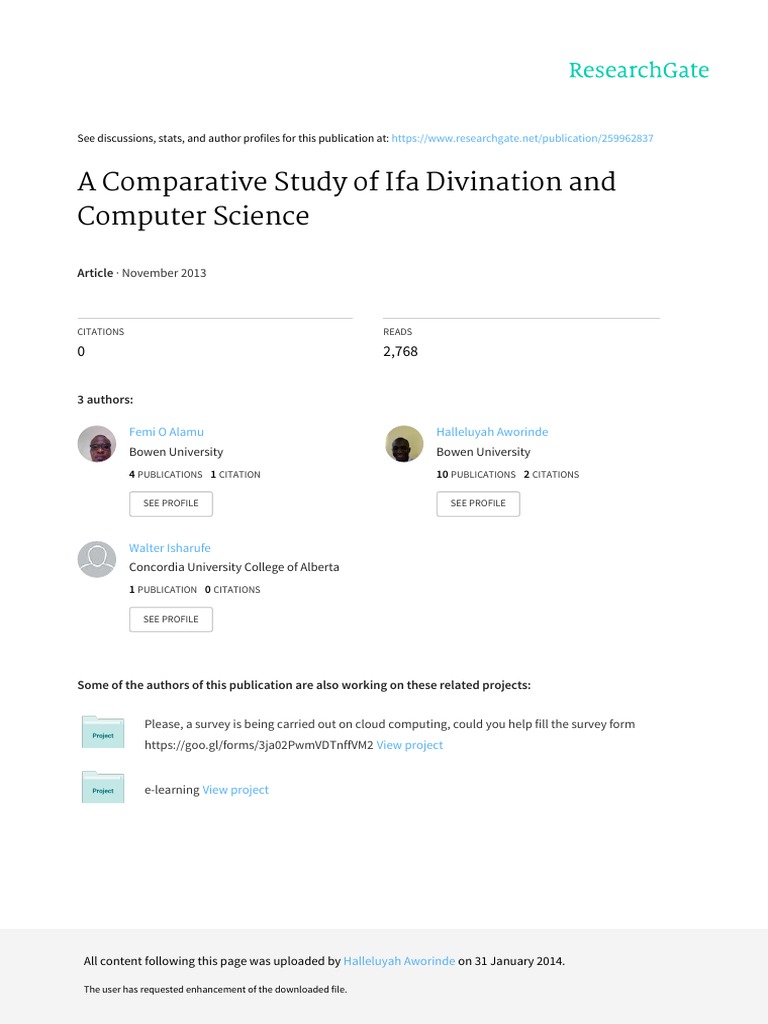 Ifa Divination and Computer Science Links | PDF | Bit | Computing