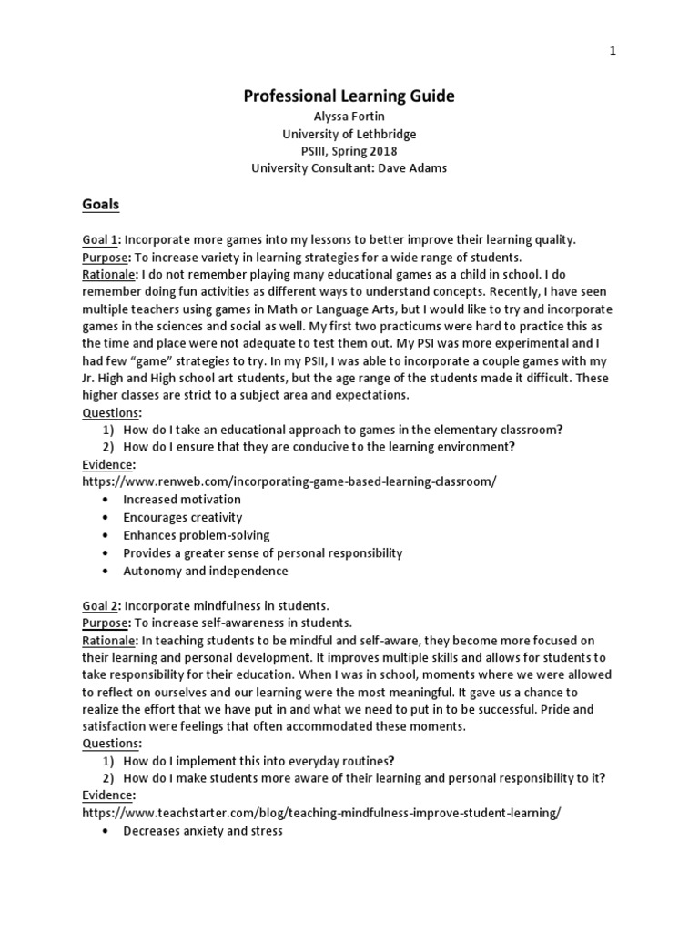 Psiii Professional Learning Guide 2018 | PDF | Teachers | Quality Of Life