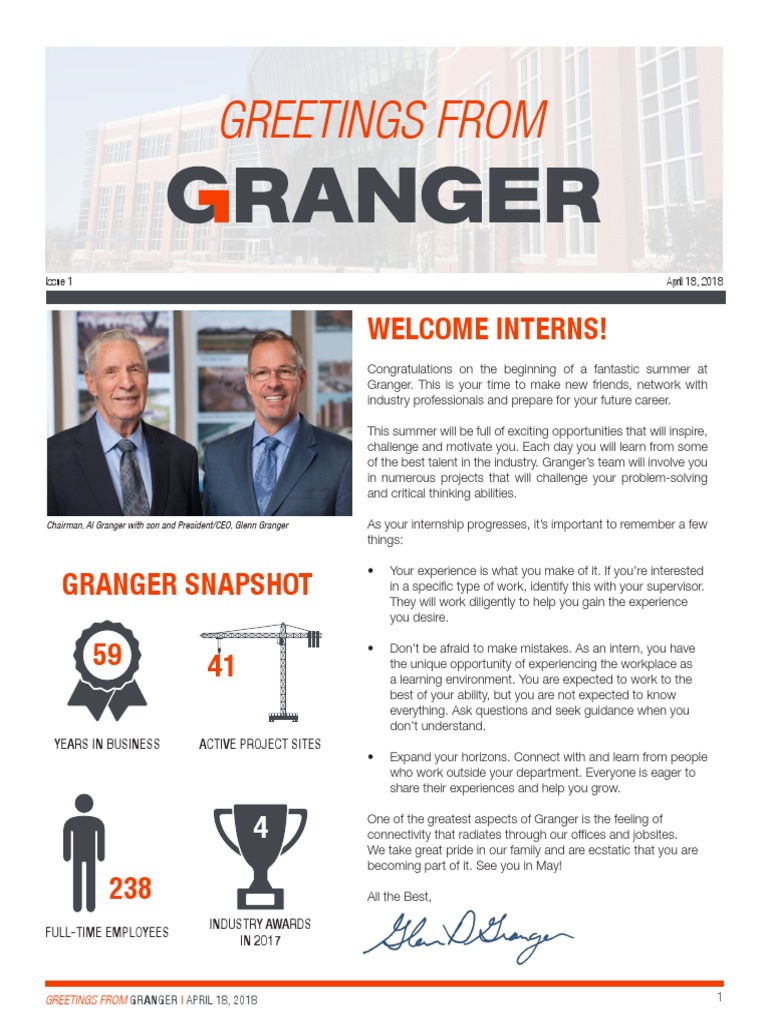 Intern Newsletter 1 - Welcome | PDF | Internship | Job Hunting