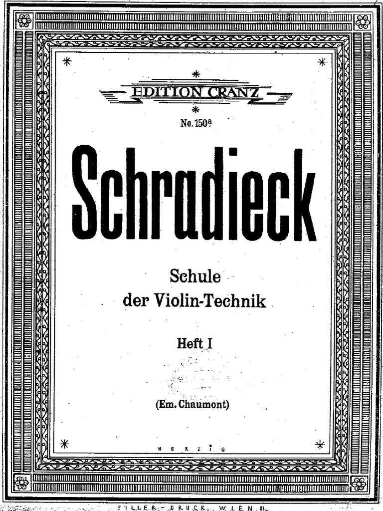 Schradieck, Violin Technique Book 1 Exercises For Promoting Dexterity ...
