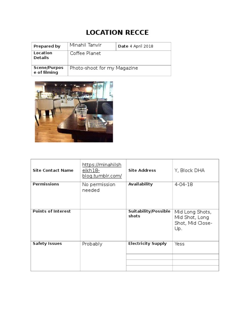 Location Recce | PDF