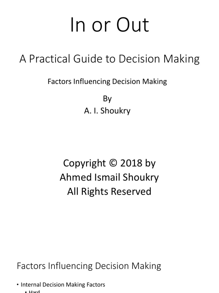 Factors Influencing Decision Making | PDF