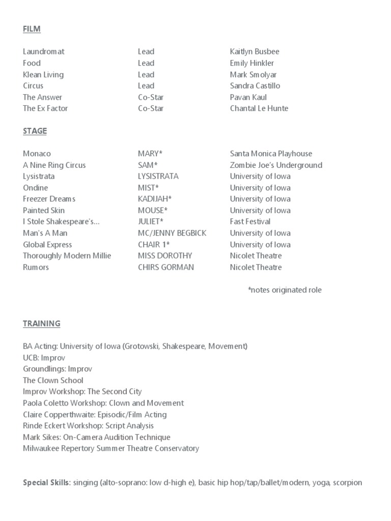 Groundlings: Improv The Clown School Improv Workshop: The Second City | PDF