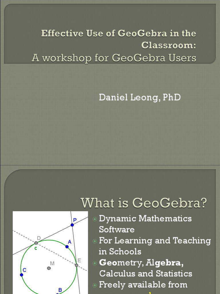 Dynamic Math Software for Learning and Teaching GeoGebra | PDF ...