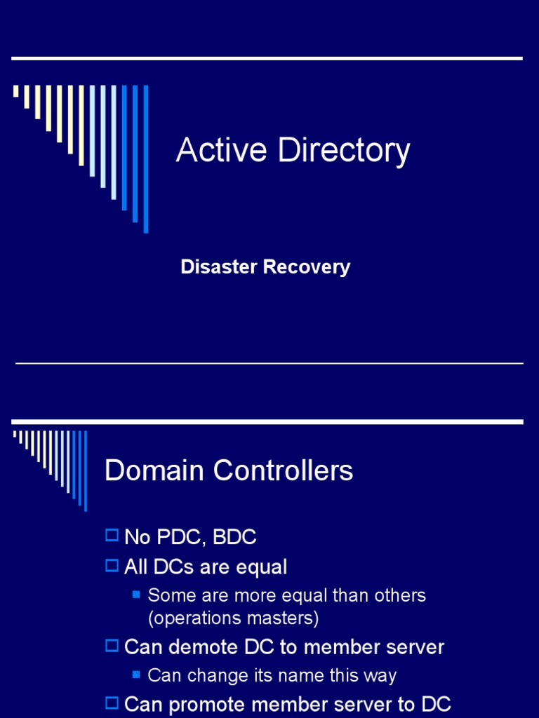 Active Directory Disaster Recovery Guide | PDF | Finance & Money ...