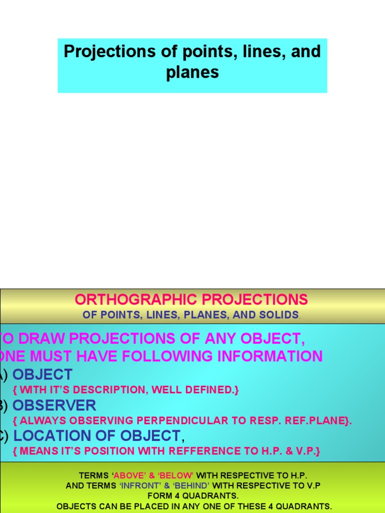 Projections of Points, Lines, and Planes | PDF | Geometry | Euclidean ...