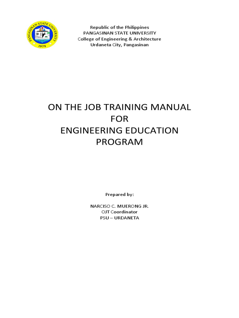 OJT Handout | PDF | Engineer | Engineering
