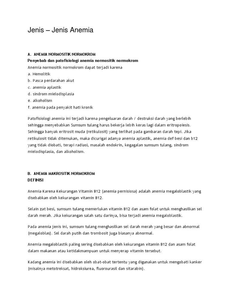 Cara Membedakan Jenis-Jenis Anemia | PDF