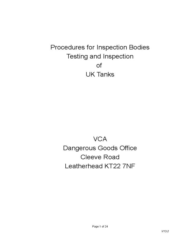 UK Tank Inspection Procedures Guide | PDF | Nondestructive Testing ...
