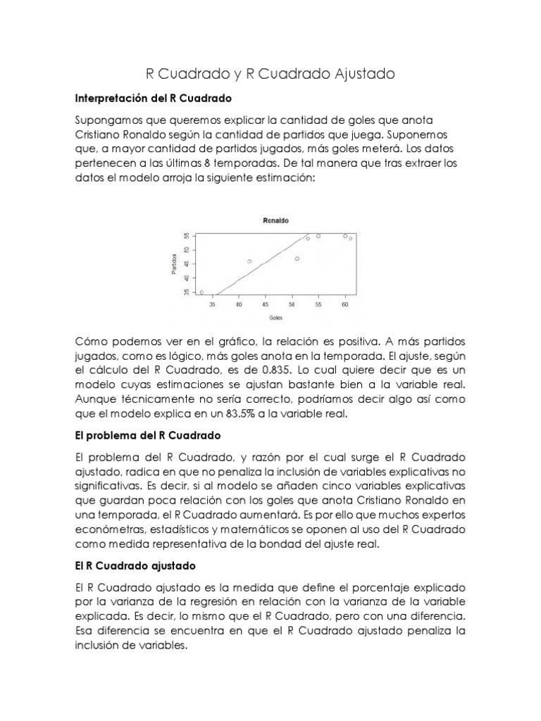 R Cuadrado y R Cuadrado Ajustado | PDF | Análisis de regresión | Error ... R Cuadrado y R Cuadrado Ajustado | PDF | Análisis de regresión | Error ...