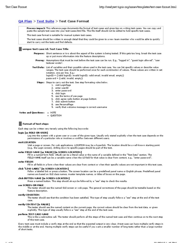 Test Case Format | PDF | Login | Password