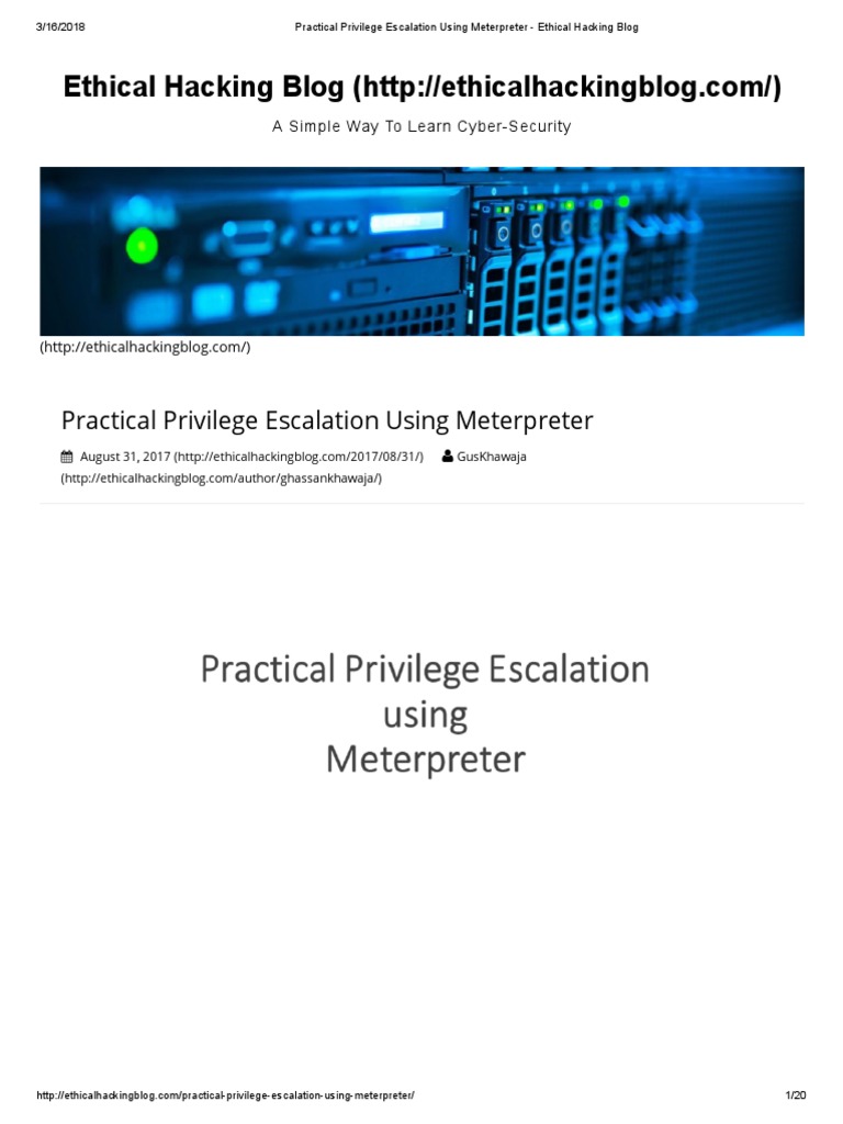 Privilege Escalation | PDF | Port (Computer Networking) | Social Engineering (Security)