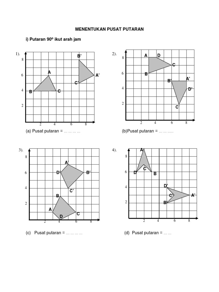 Latihan Menentukan Pusat Putaran | PDF