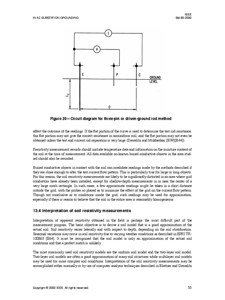 Ieee Std 80 2000 Modelo2capa Pdf Download Free Pdf Electrical Resistivity And Conductivity