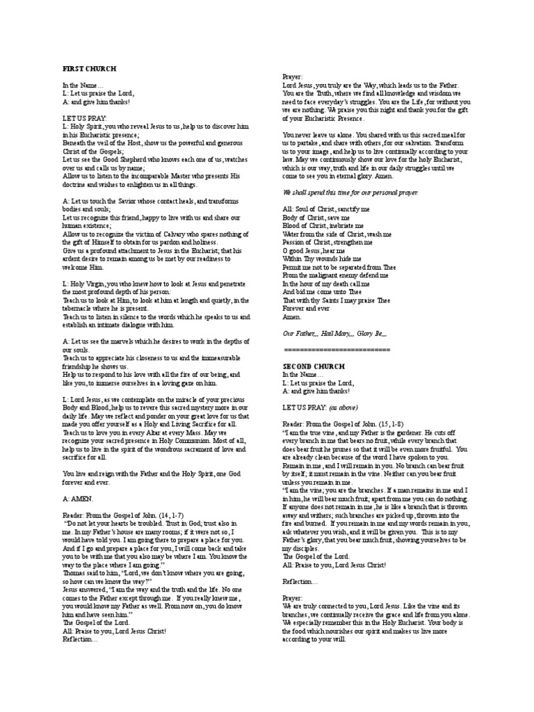 Bisita Iglesia Prayers | Download Free PDF | Eucharist | Glory (Religion)