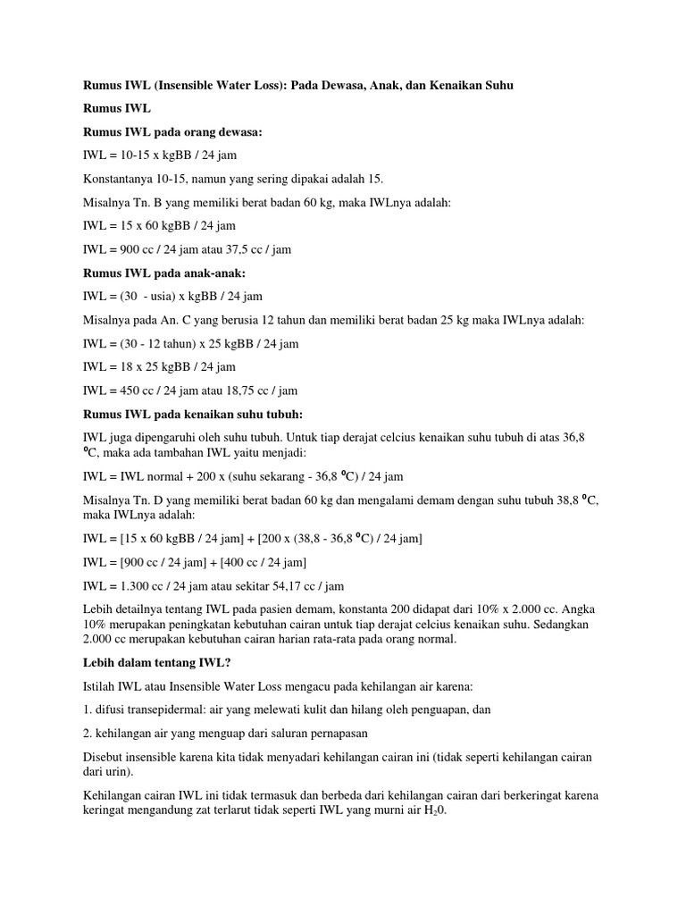 Rumus IWL | PDF
