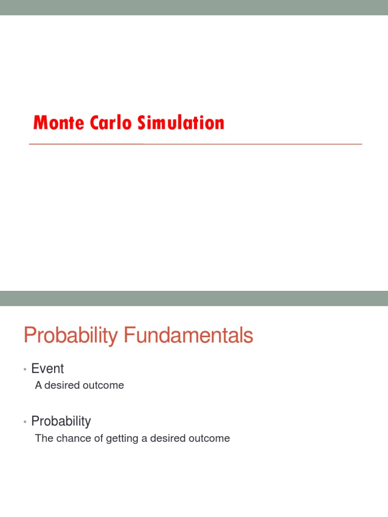 Monte Carlo Simulation | PDF | Probability Distribution | Randomness