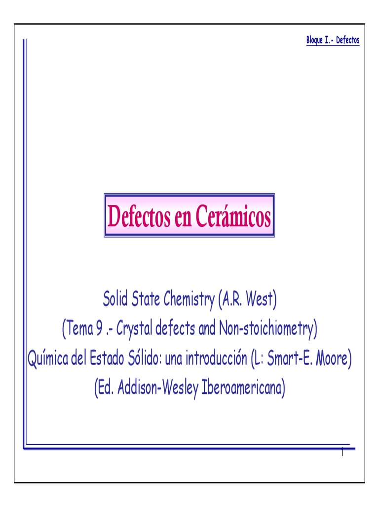 Bloque I Defectos | PDF | Dislocación | Cristalografía