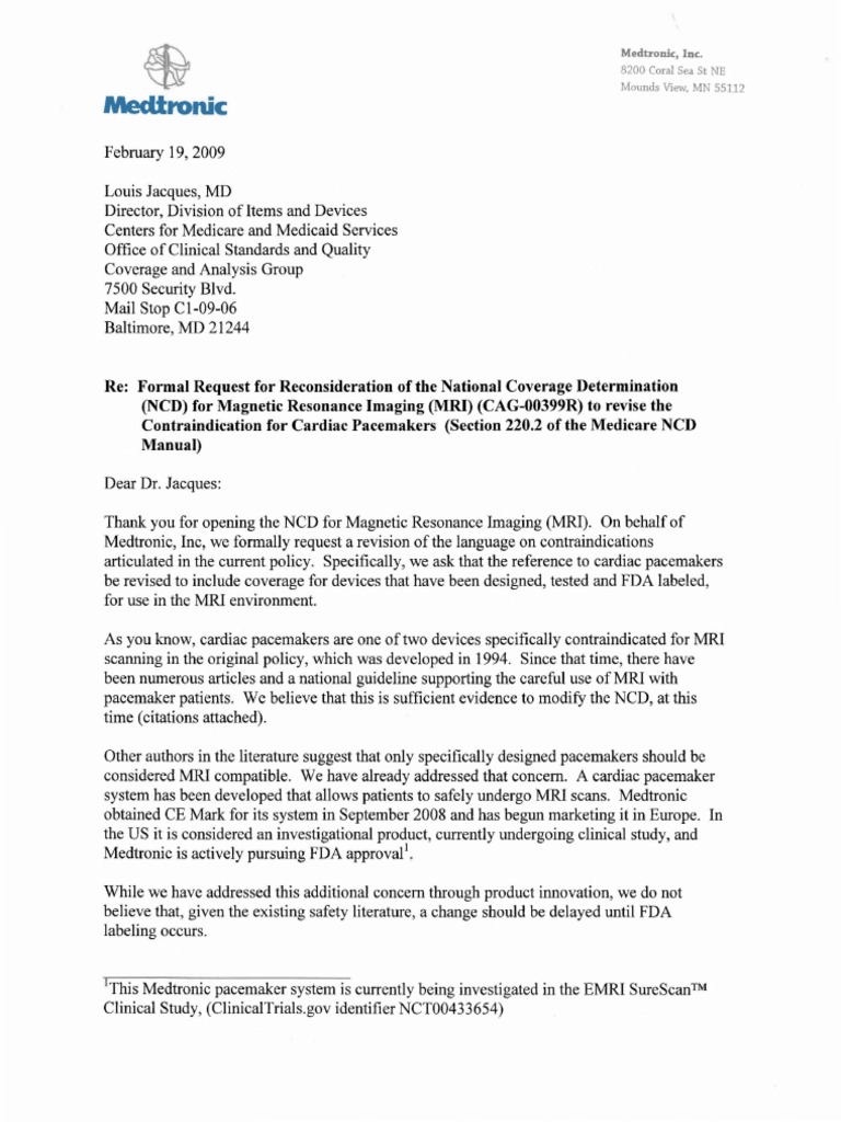 Letter Example | PDF | Magnetic Resonance Imaging | Artificial Cardiac ...