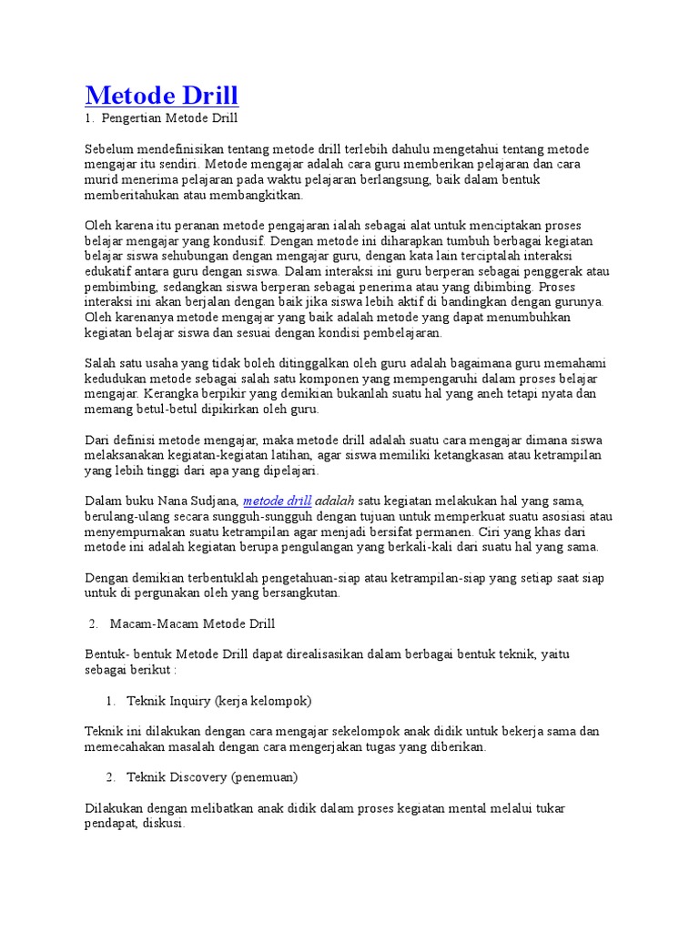 Metode Drill Untuk Guru Olahraga | PDF