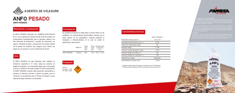 Anfo Pesado 1 PDF | PDF | Material explosivo | Materiales