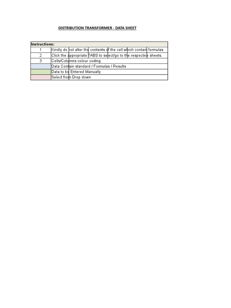 Distribution Transformer Data Sheet | PDF | Transformer | Power Engineering