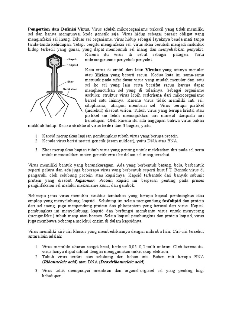 Definisi dan Pengertian Virus | PDF