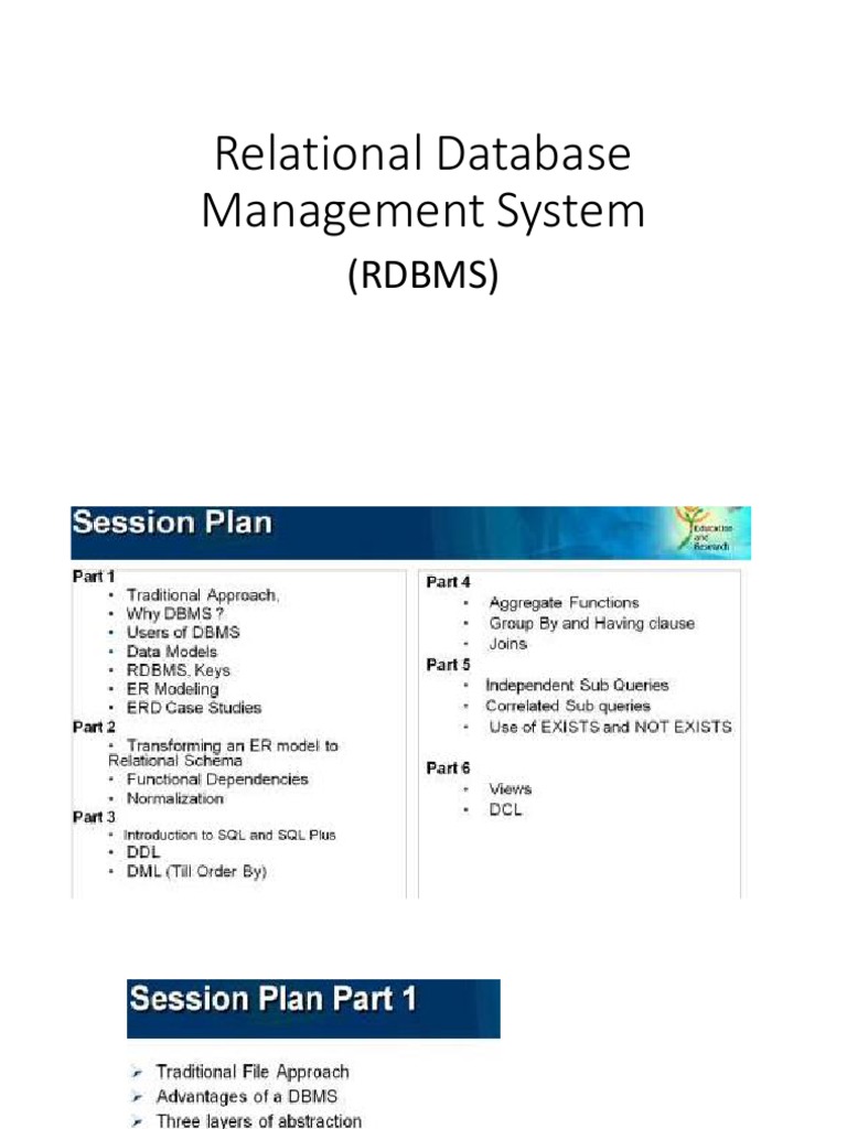 RDBMS 1 | Download Free PDF | Database Transaction | Database Schema