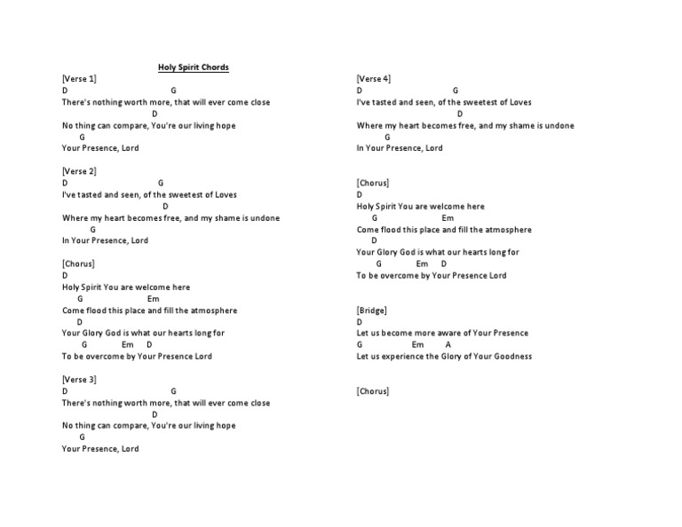 Holy Spirit Chords | PDF