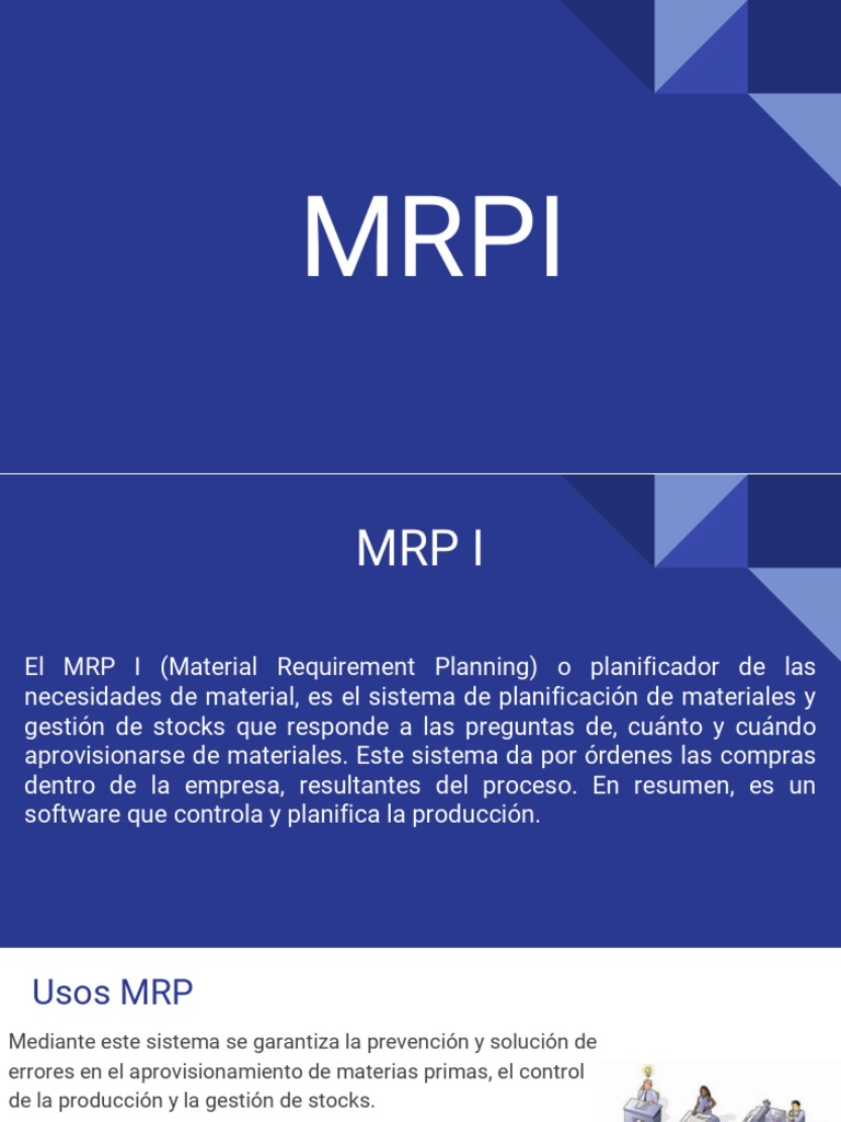 MRP 1y MRP2 | Obtención | Planificación