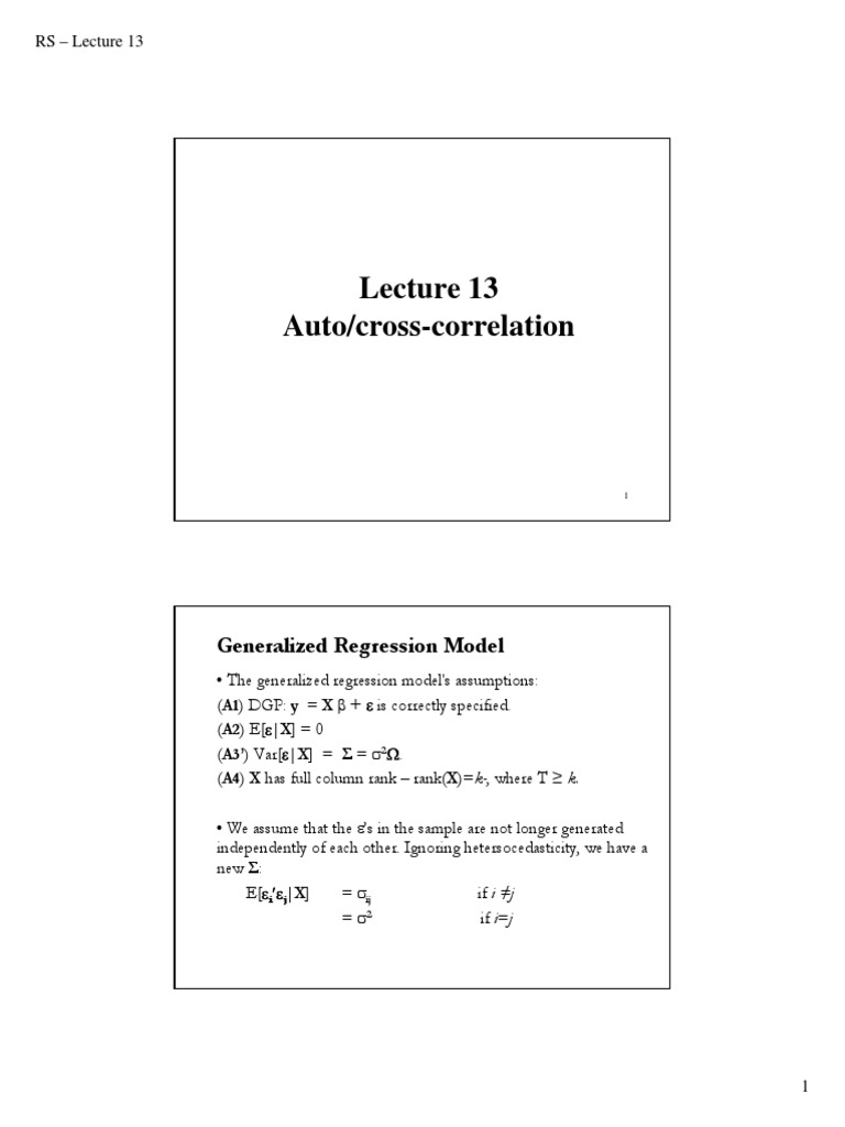 Auto Cross Correlation Generalized Regression Model Pdf