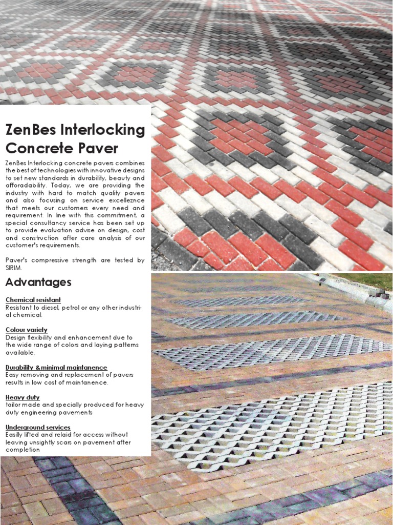 ZenBes Interlocking Concrete Pavers Benefits | PDF | Road Surface ...