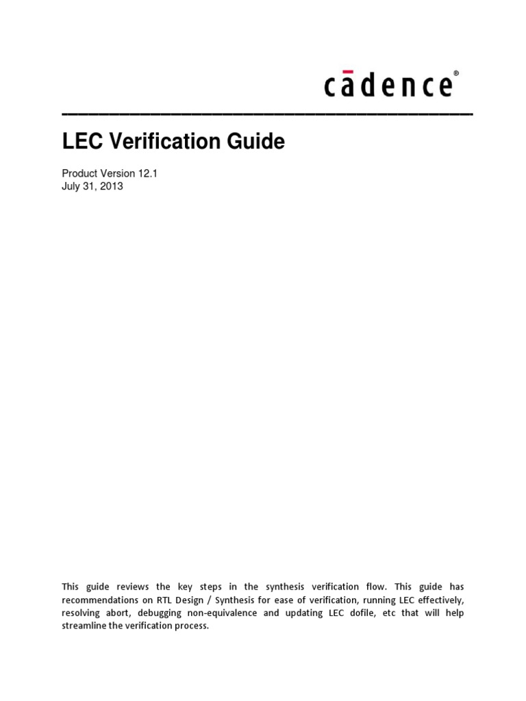 LEC Verification Guide | PDF | Formal Verification | Program Optimization