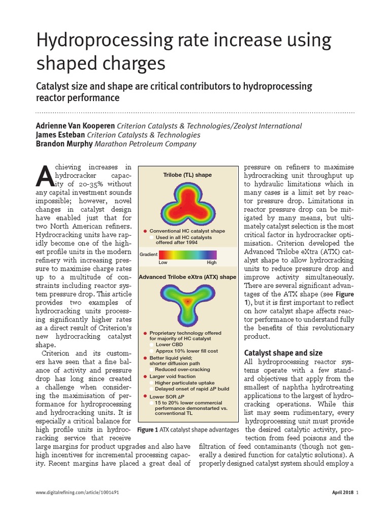 Hydroprocessing Rate Increase Using Shaped Change | PDF | Cracking (Chemistry) | Chemical Reactor