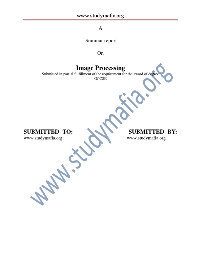 CSE Image Processing Report | PDF | Computer Vision | Medical Imaging