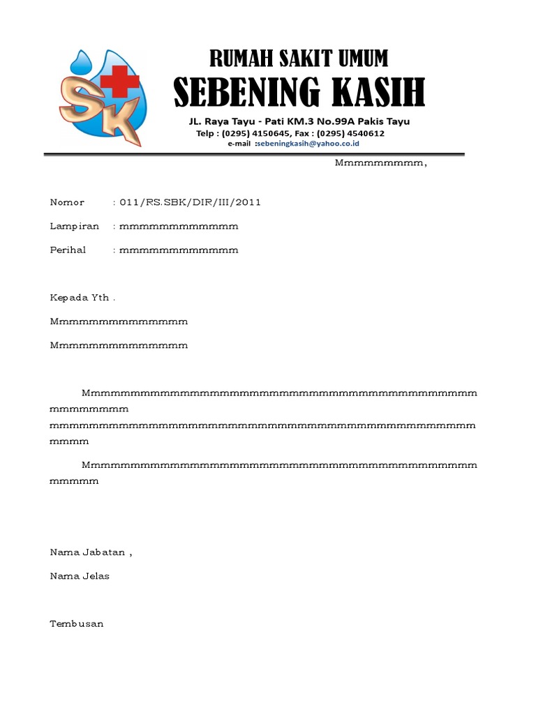 Contoh Format Surat Biasa | PDF