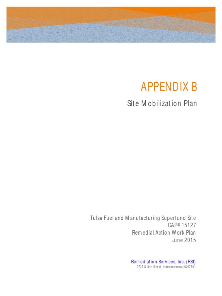 Site Mobilization Plan PDF | PDF | Superfund | Nature