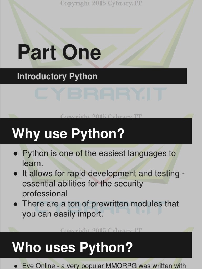 Introductory Python | PDF | Python (Programming Language) | Compiler